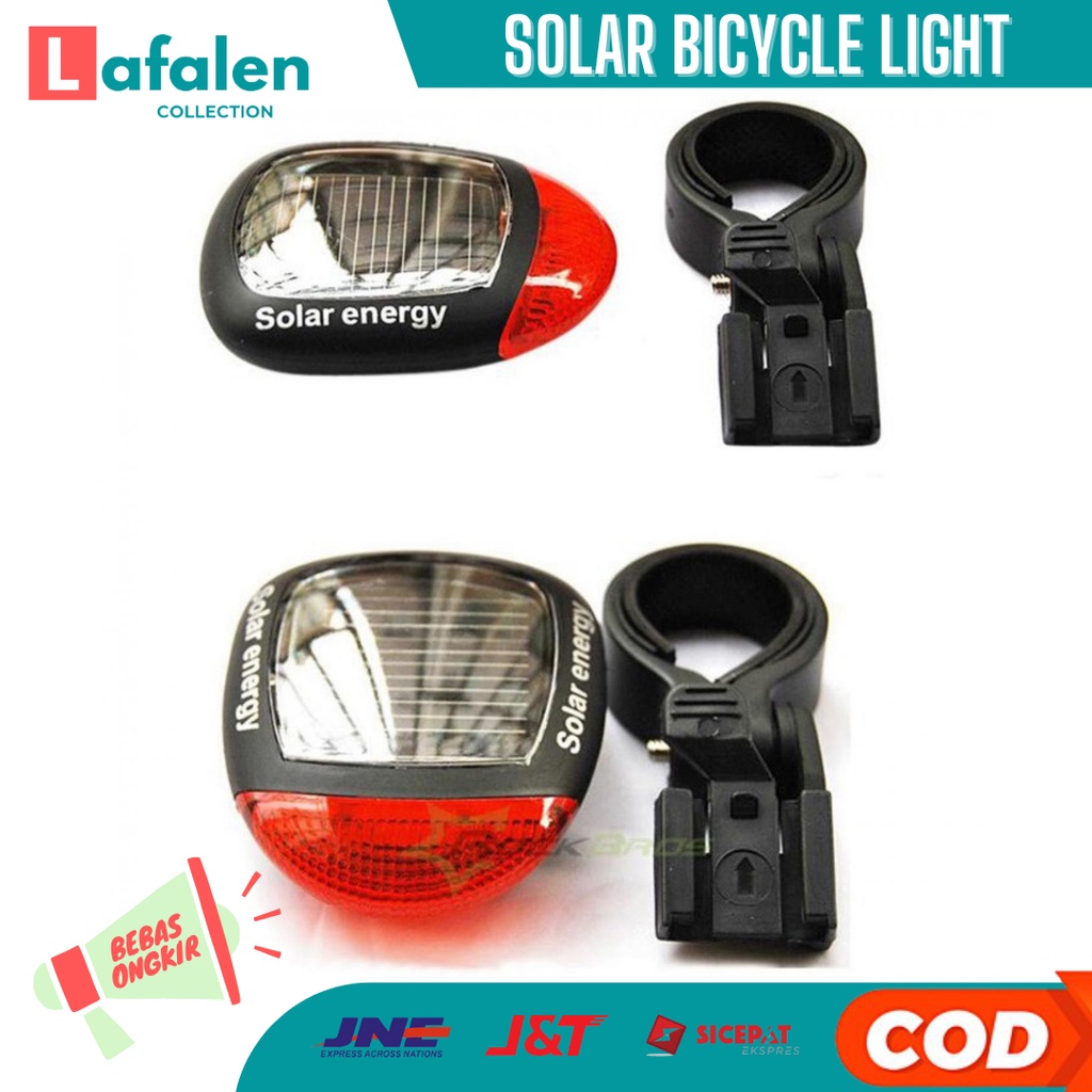 Jual Lampu Belakang Rambu Sepeda Solar Cell Tenaga Surya 3 Mode Cahaya ...