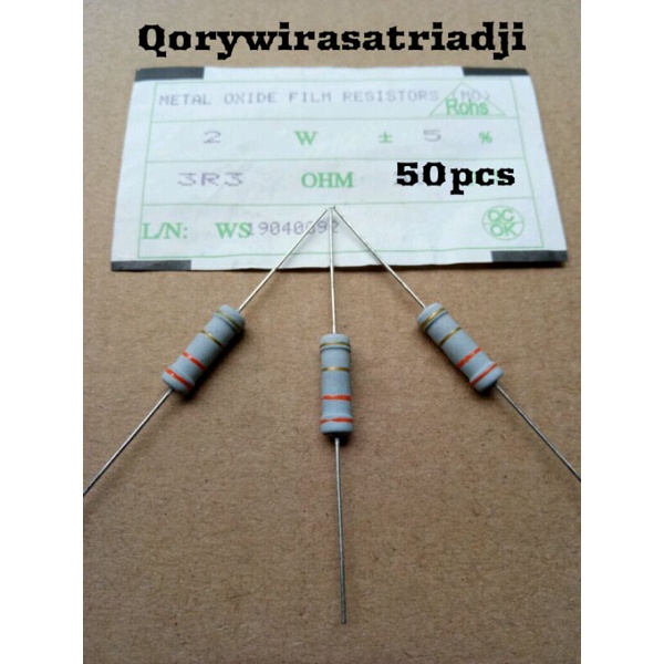 Jual Resistor 3R3 Resistor 3,3 Ohm 2 watt 50pcs | Shopee Indonesia