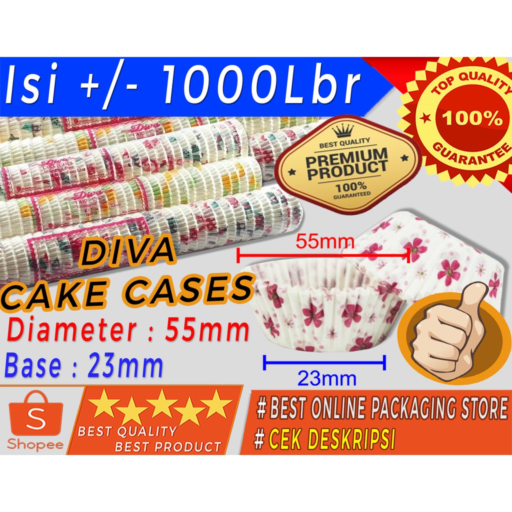 Jual DIVA CAKE CASES 55MM BASE 23MM ( BUNGA ) | Shopee Indonesia