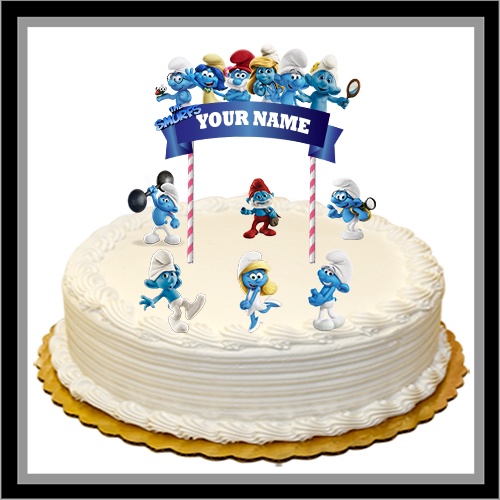 Jual CUSTOM NAMA HIASAN KUE ULANG TAHUN CAKE TOPPER SMURF | Shopee ...