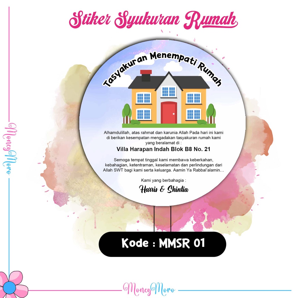 Jual MoneyMoro Stiker Syukuran Rumah Label Bulat Tumpeng Mini | Shopee ...