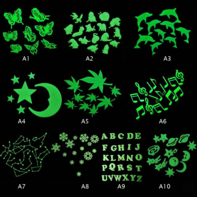 Jual Sticker Fosfor Fluorescent Stiker Glow In The Dark Planet ...