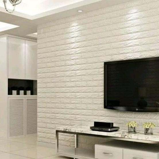 Jual MurahBanget!!! Wallpaper Tembok Dinding 3D Model Batu Bata Putih ...