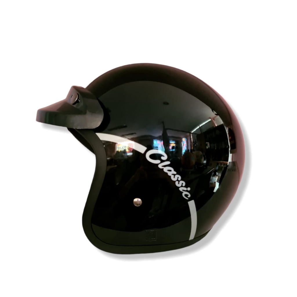 Jual Helm Bogo Retro Classic ANA BLACK | Shopee Indonesia