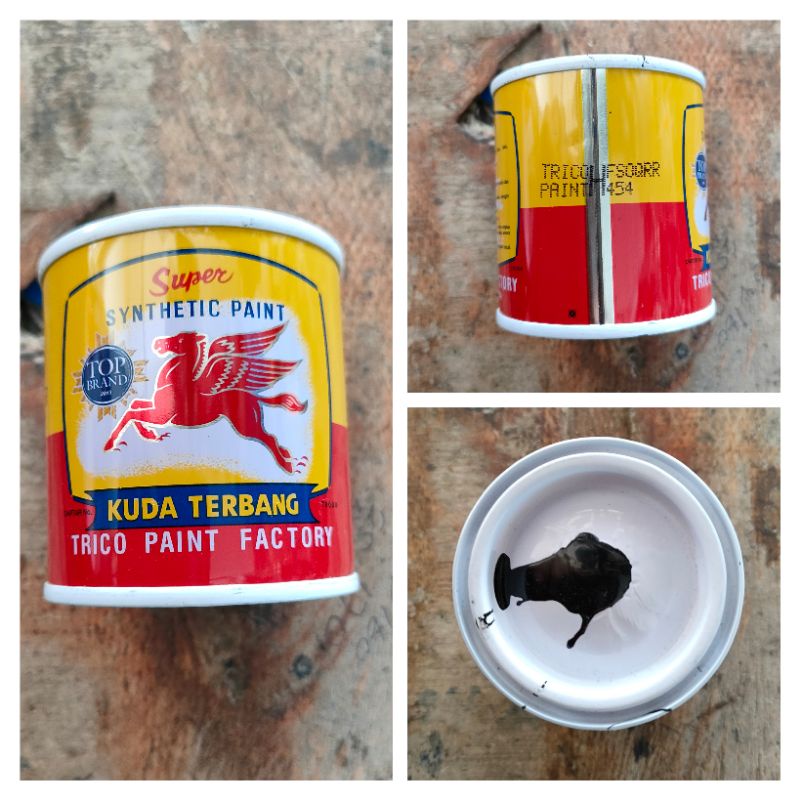 Jual Cat Kuda Terbang 100 ml Hitam Cat Minyak Besi Kayu Black | Shopee ...