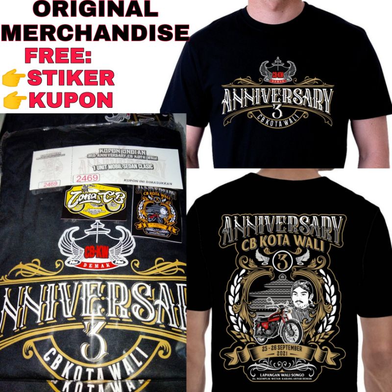 Jual kaos acara cb kota wali anniversary 3 cb demak 2021 original ...