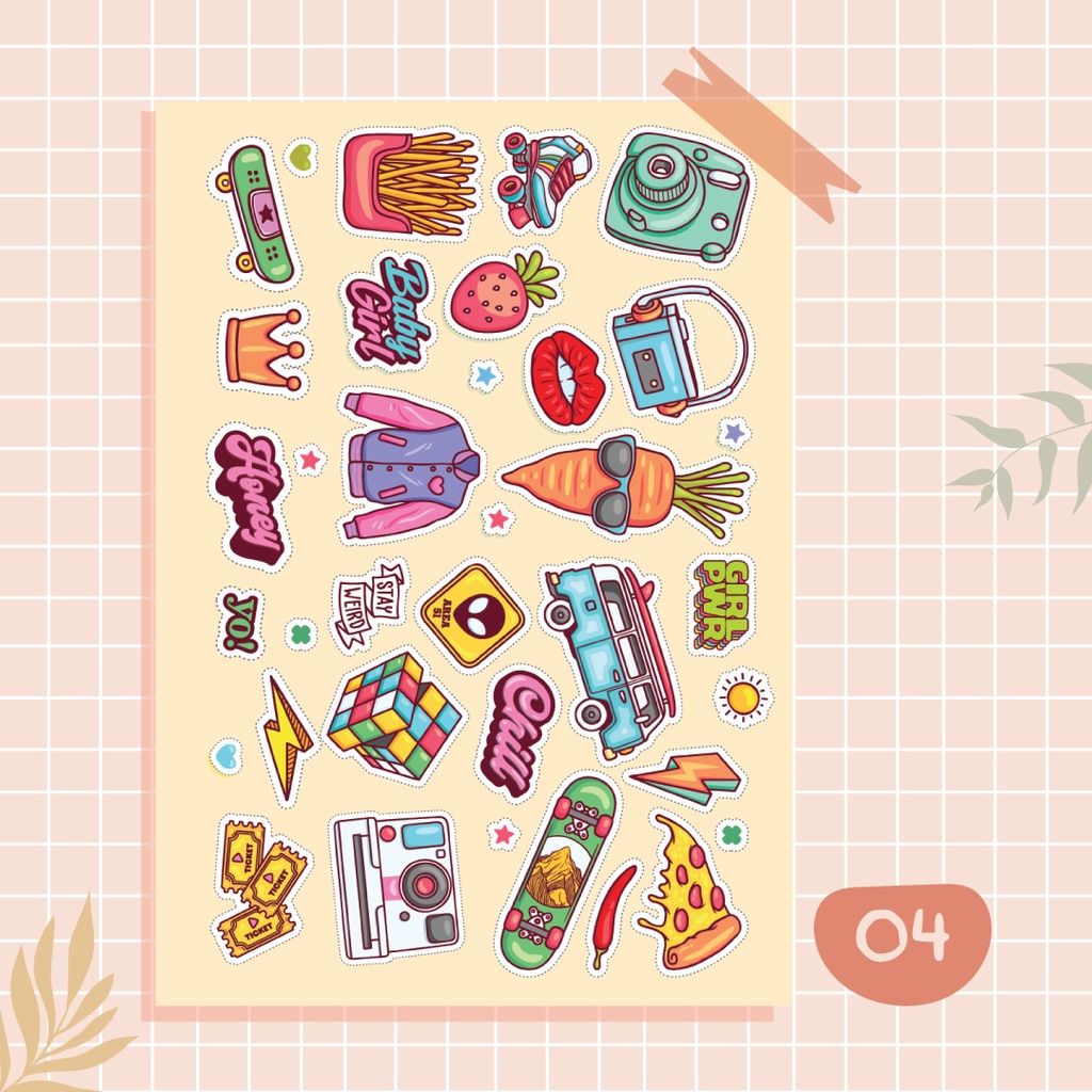 Jual STIKER AESTHETIC A6 *SUDAH CUTTING* | STICKER ESTETIK HP | STIKER ...