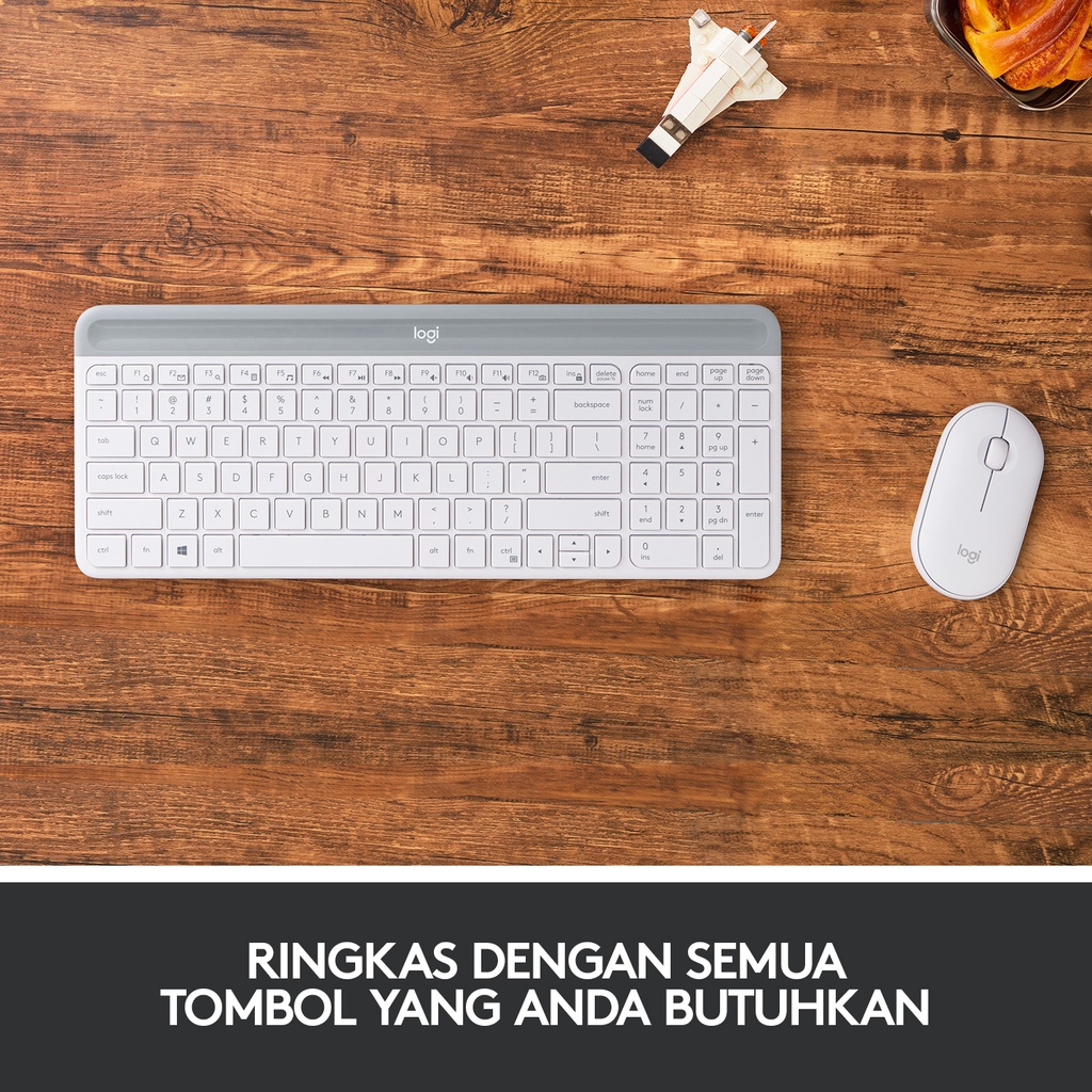 Jual Logitech MK470 Slim Wireless Combo Keyboard & Mouse - White | Shopee Indonesia