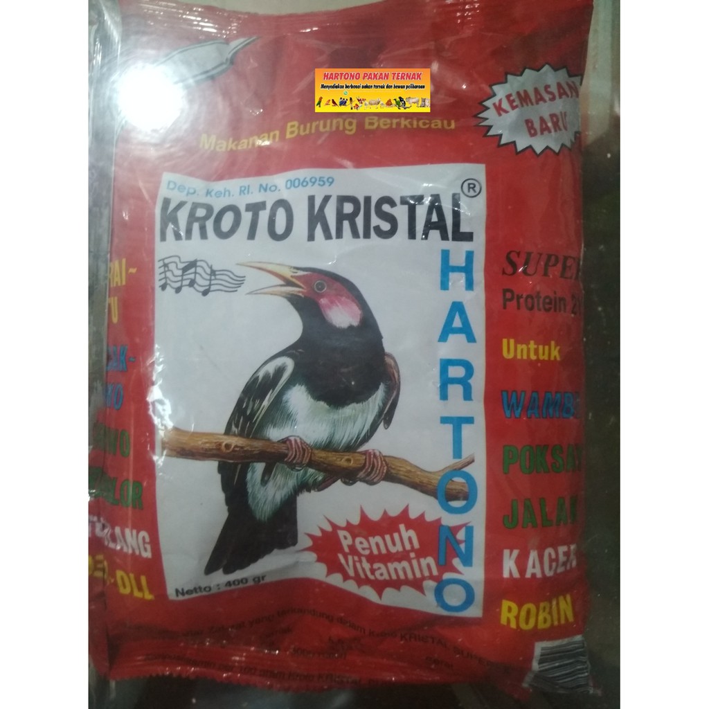 Jual Kroto Kristal Merah 400g / pakan burung berkicau | Shopee Indonesia