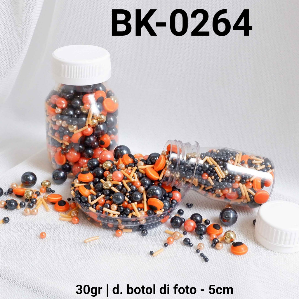 Jual BK-0264 Sprinkles sprinkle springkel 30gr mutiara hitam orange ...