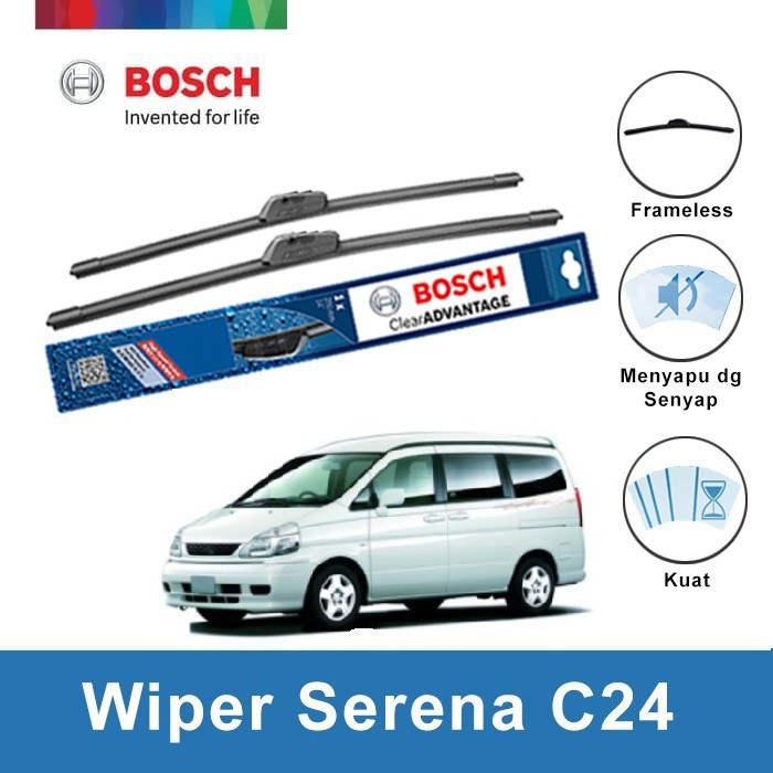 Jual Wiper Blade Serena C24 C26 BOSCH frameless ADVANTAGE 14-24" ORIGINAL | Shopee Indonesia