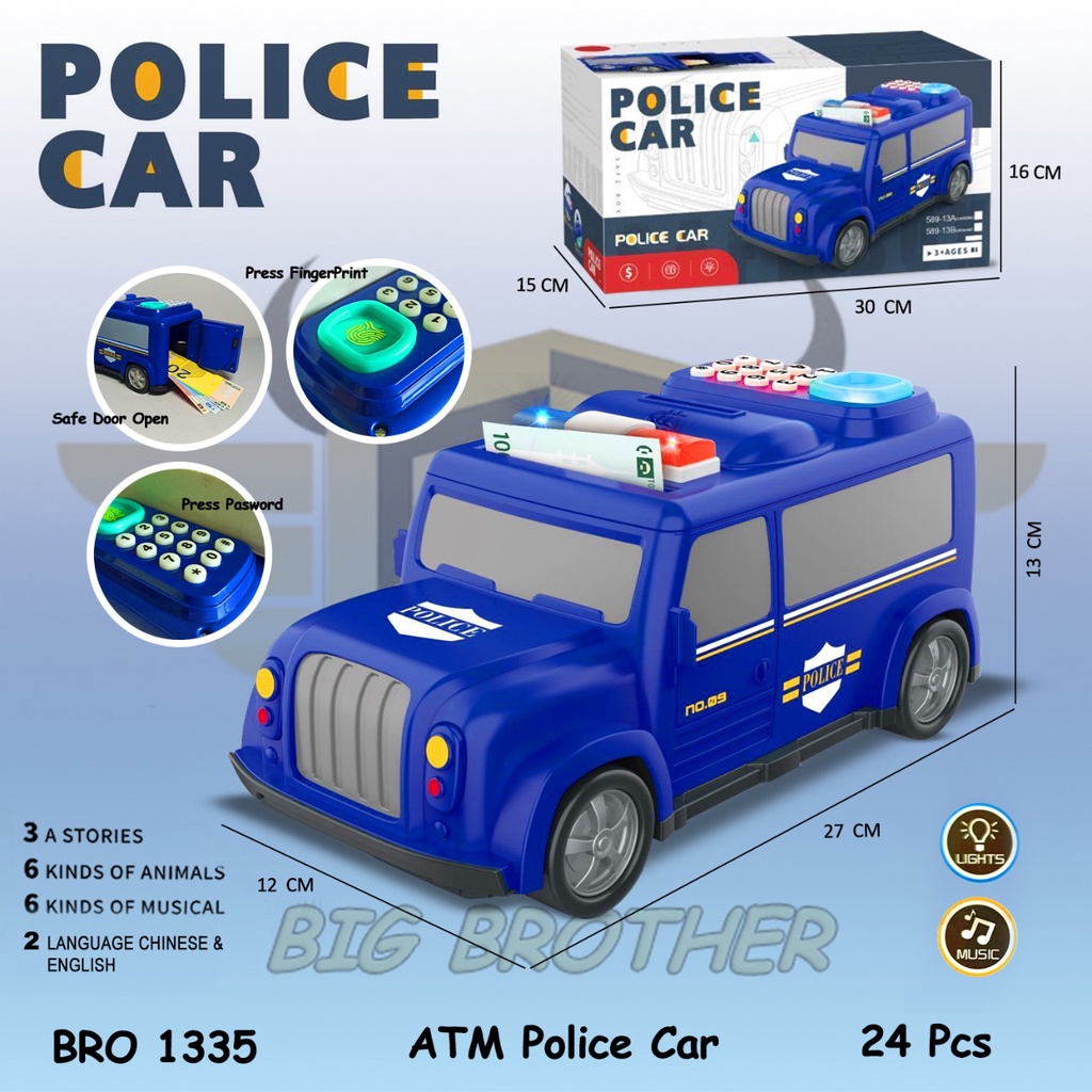Jual Mobil Polisi Celengan Mesin ATM Bank Brankas Tabungan Password ...