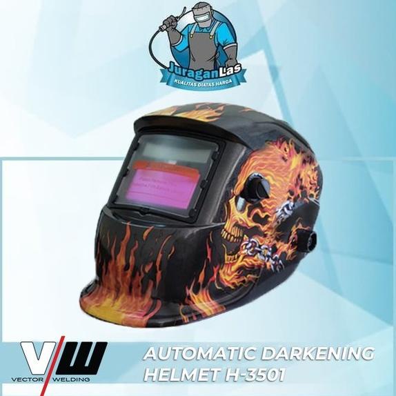 Jual Kedok Las Otomatis Automatic Darkening Helmet Vector H3501 ...