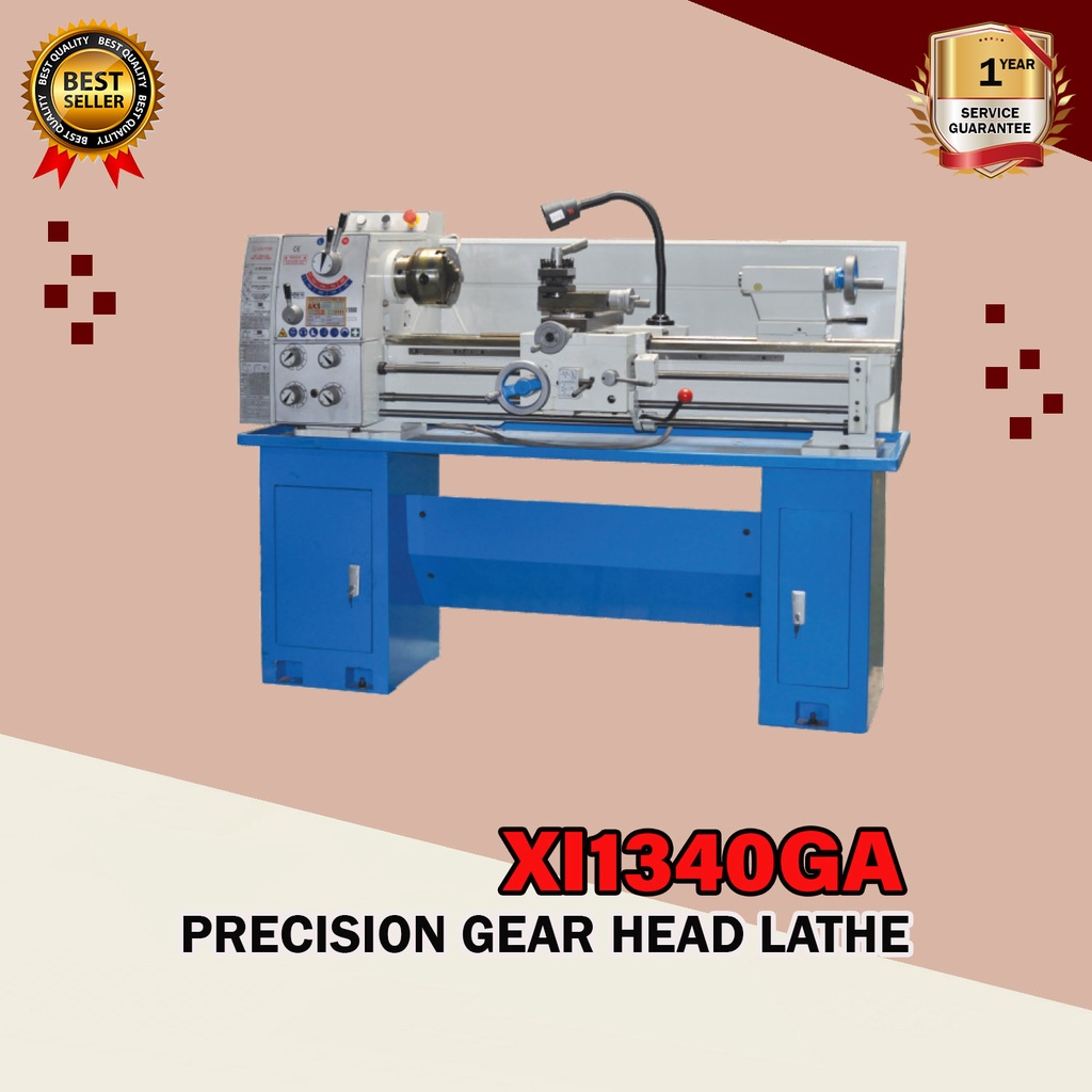 Jual Mesin Bubut Besi Precision Gear Head Bench Lathe 1000mm XI1340GA ...