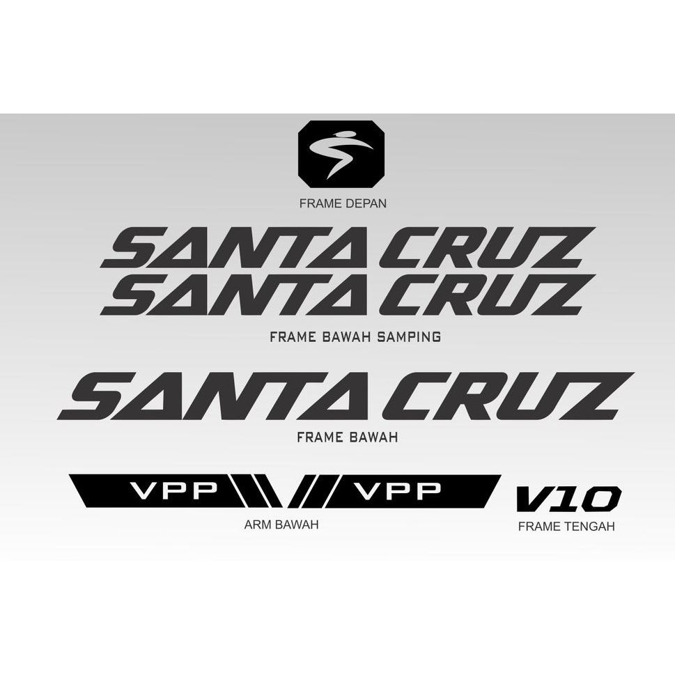 Jual Stiker Frame Sticker Decal Sepeda Santa Cruz V10 BISA CUSTOM ...