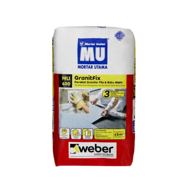 Jual Semen Mortar Utama | MU 400 Granitfix 25 Kg | Shopee Indonesia