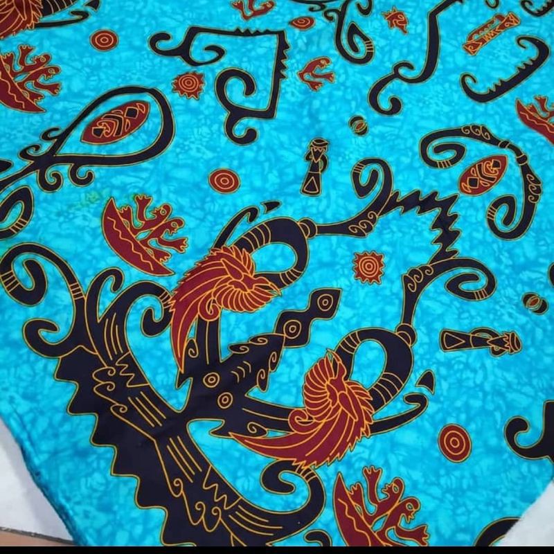Jual Kain Batik Primisima motif Papua Biru tosca | Shopee Indonesia