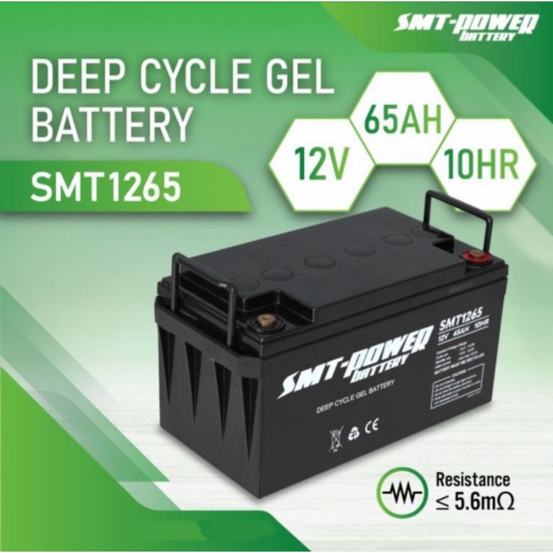 Jual SMT POWER Battery Solar Panel 12V 65AH 10HR VRLA Aki Baterai ...