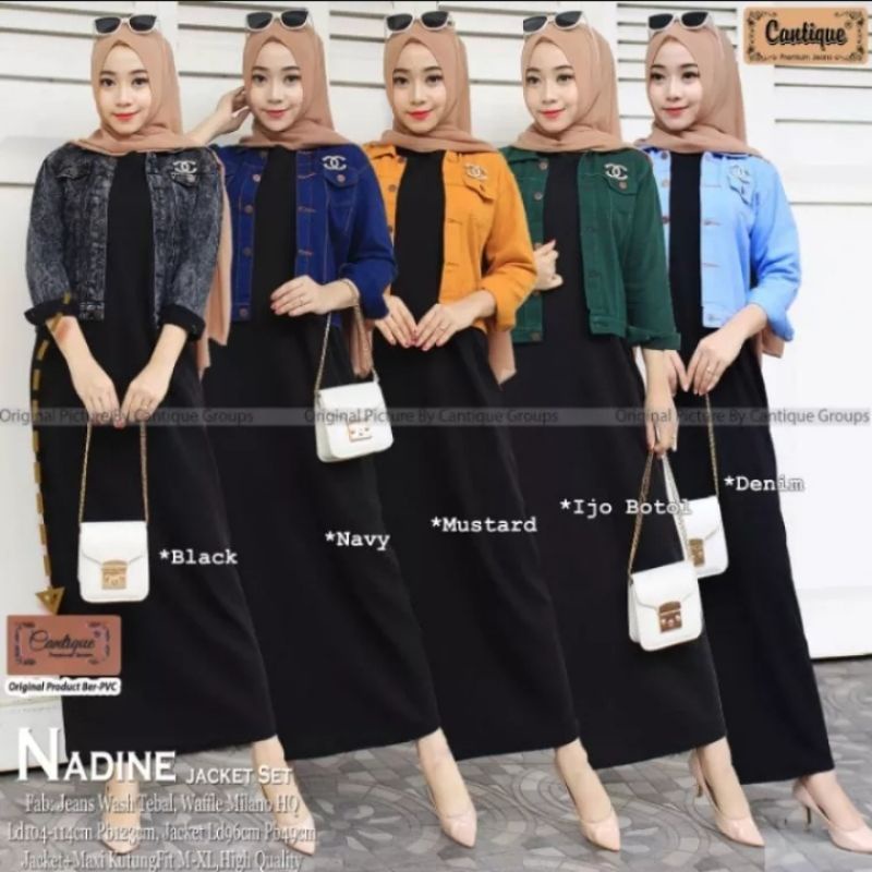 Jual jacket set terbaru / one set INNER DRESS SPAN / JACKET JEANS ...