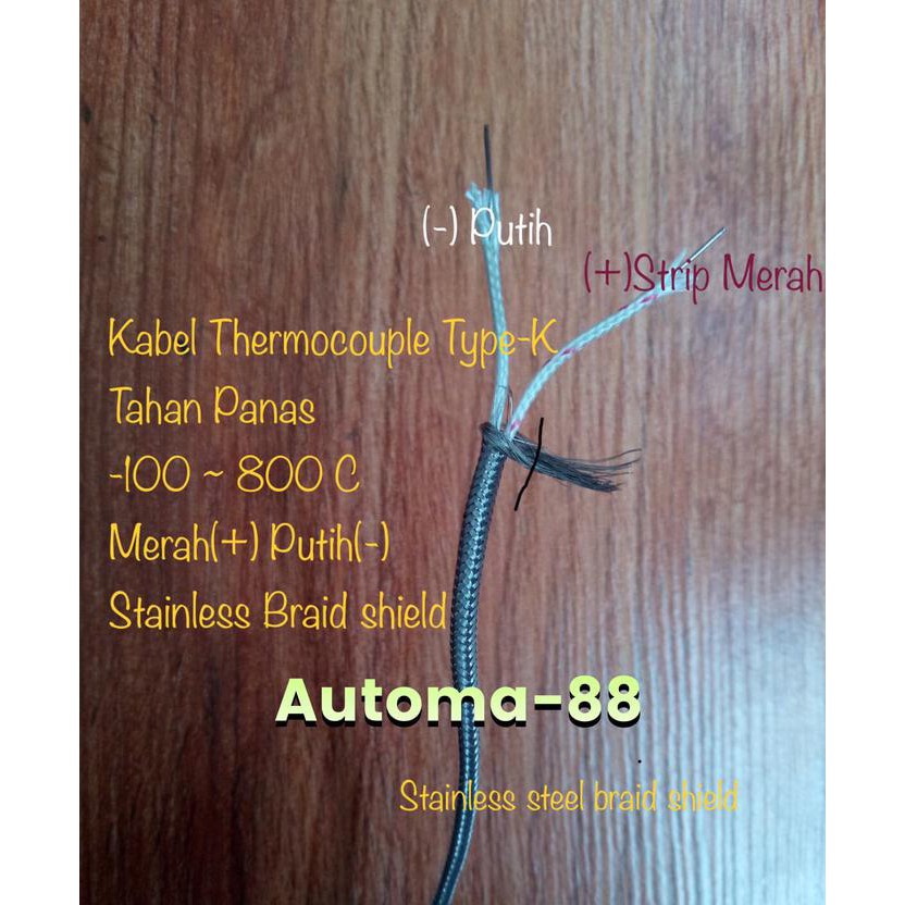 Jual Kabel Sensor Thermocouple Type-K 2 X 0.5 Mm Anti Panas Meteran Automa88 Dijamin | Shopee ...