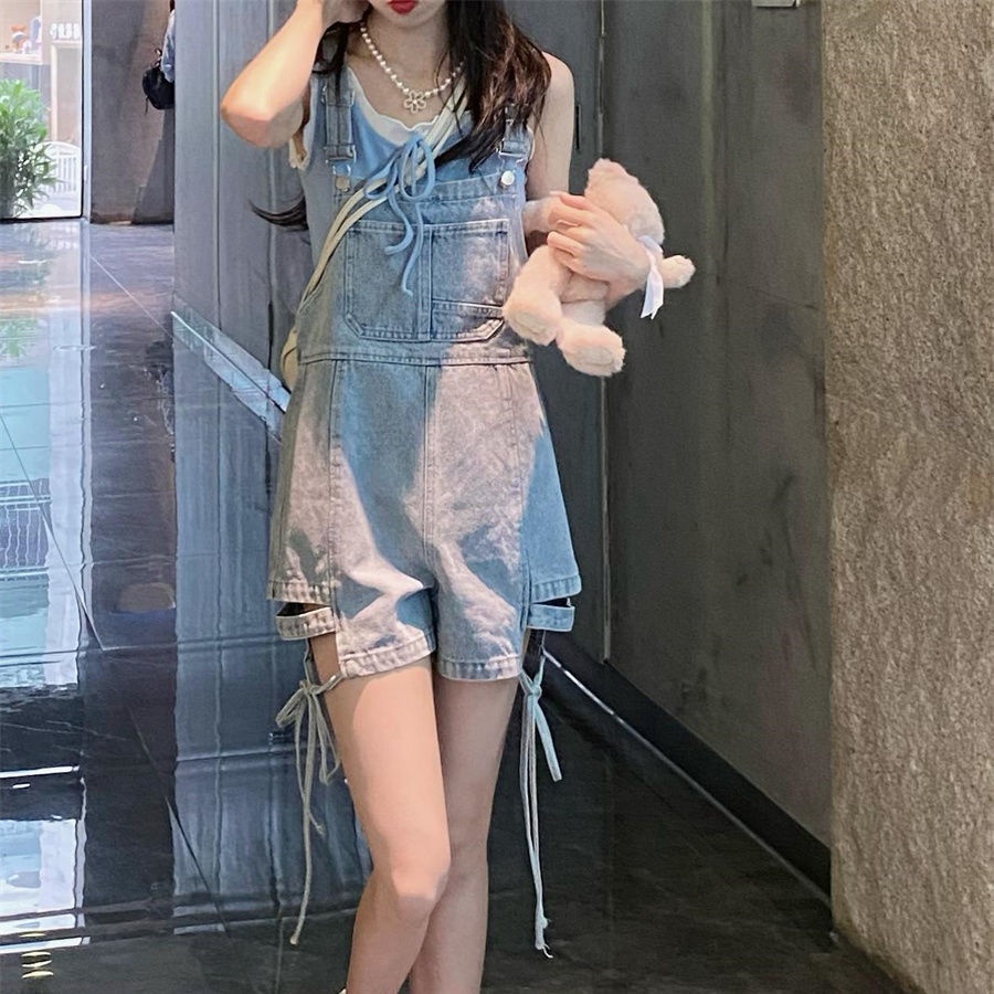 Jual Overall Denim Gaya Korea Retro Wanita | Shopee Indonesia
