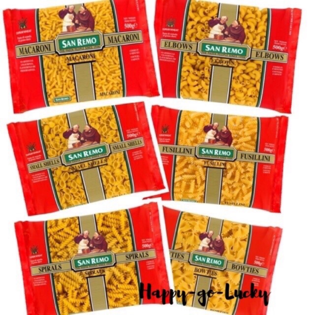 Jual San Remo Pasta 500 gr Elbow / Macaroni / Fusilli / Rigatoni ...