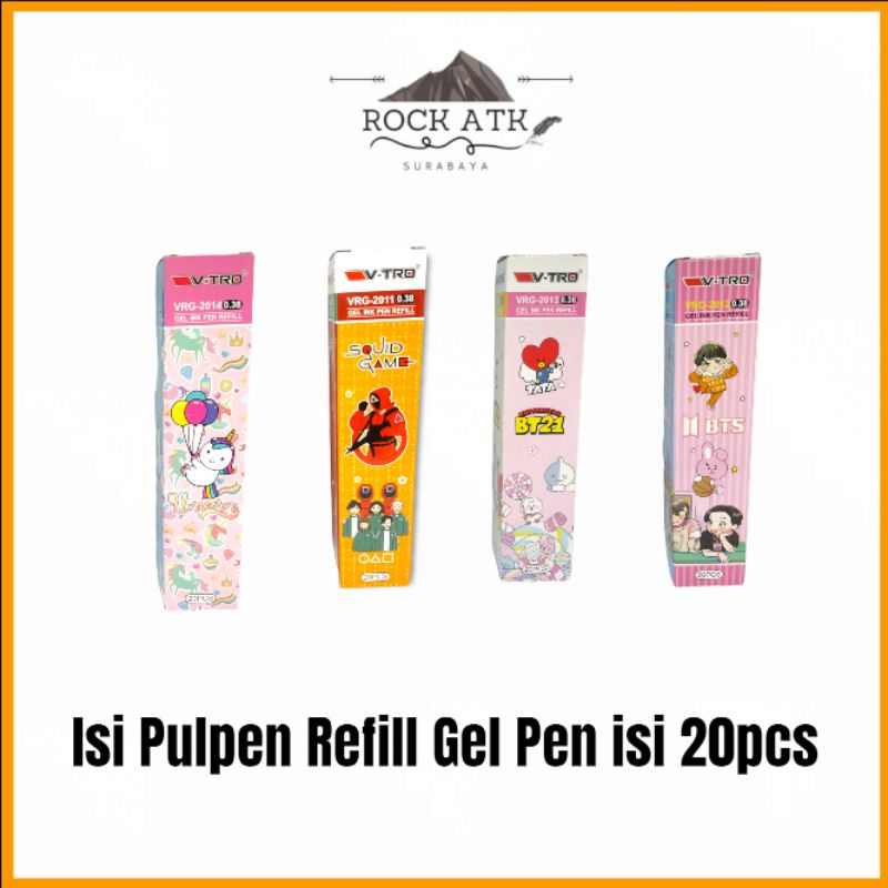 Jual V-TRO REFILL GEL PEN (Kotak) - ISI PULPEN BOLPOIN BALLPOINT GEL ...