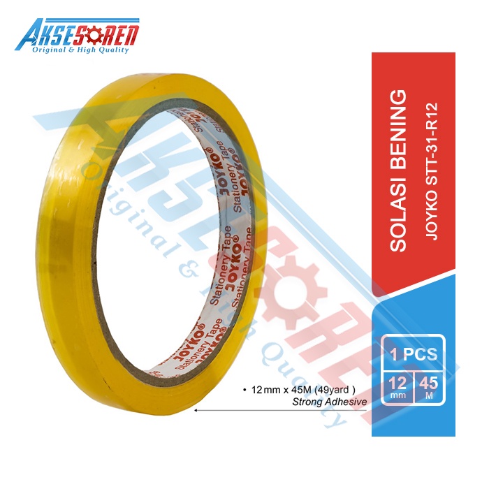 Jual Solasi Bening Joyko [12mm x 45m] / Selotip 1/2 Inchi / Solasiban ...