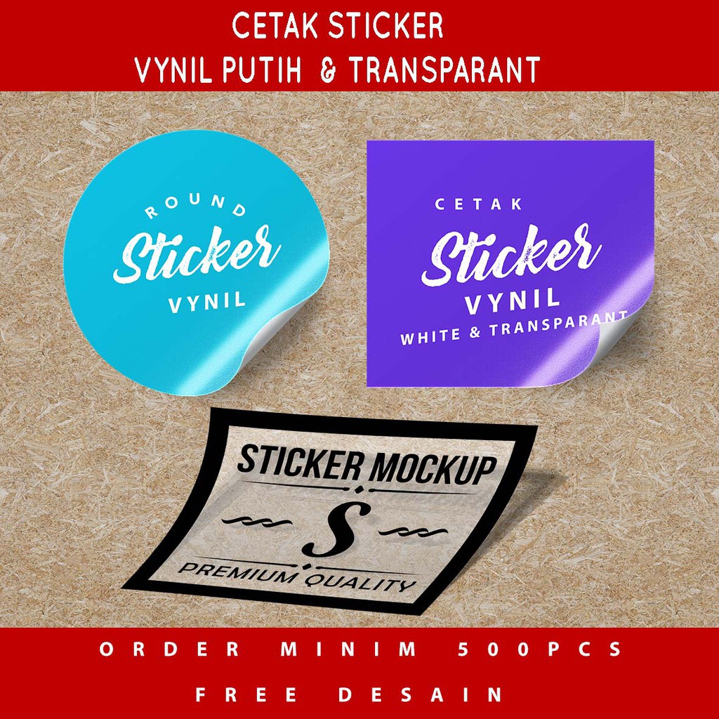 Jual Cetak Stiker vynil putih / transparan Stiker label kemasan produk ...