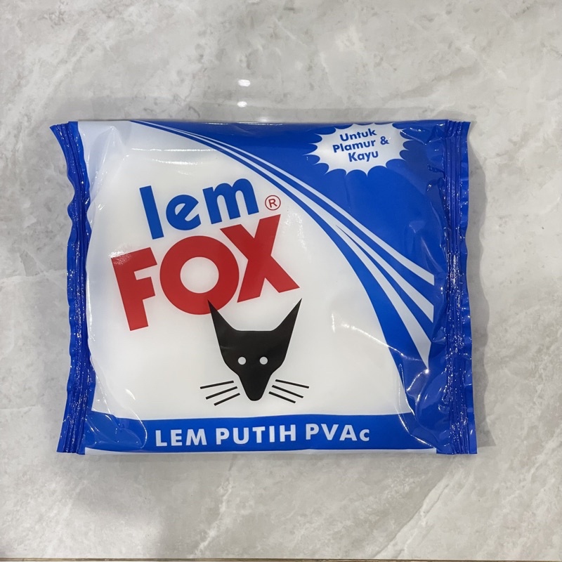 Jual Lem Fox Putih PVAC 350 gr / Lem Kayu Fox 350gram Refill Kantong Plastik Bungkus Biru 350g ...