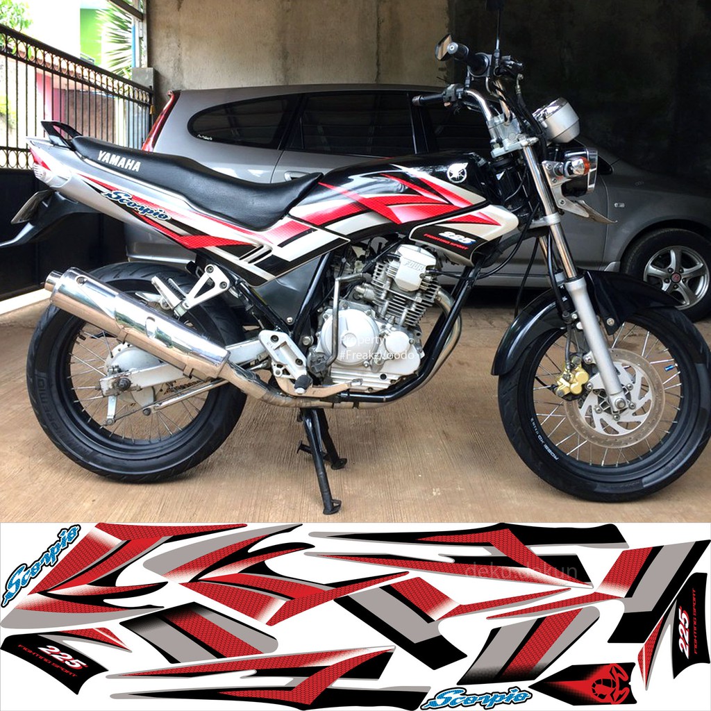 Jual Striping Scorpio Steko Hitam Silver 2004 Bisa divernis Cuting Mesin Awet Up 3 tahun ...