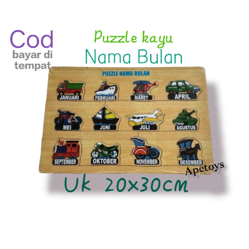 Jual Mainan Edukasi/Edukatif Puzzle Nama Bulan | Shopee Indonesia