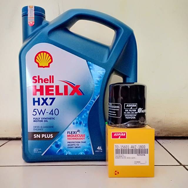 Jual Paket Oli New Shell Helix HX-7 5W-40 + Filter Oli Avanza/ Xenia ...