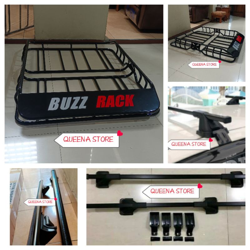 Jual paket buzz rack roof rack plus crossbar load 50kg | Shopee Indonesia
