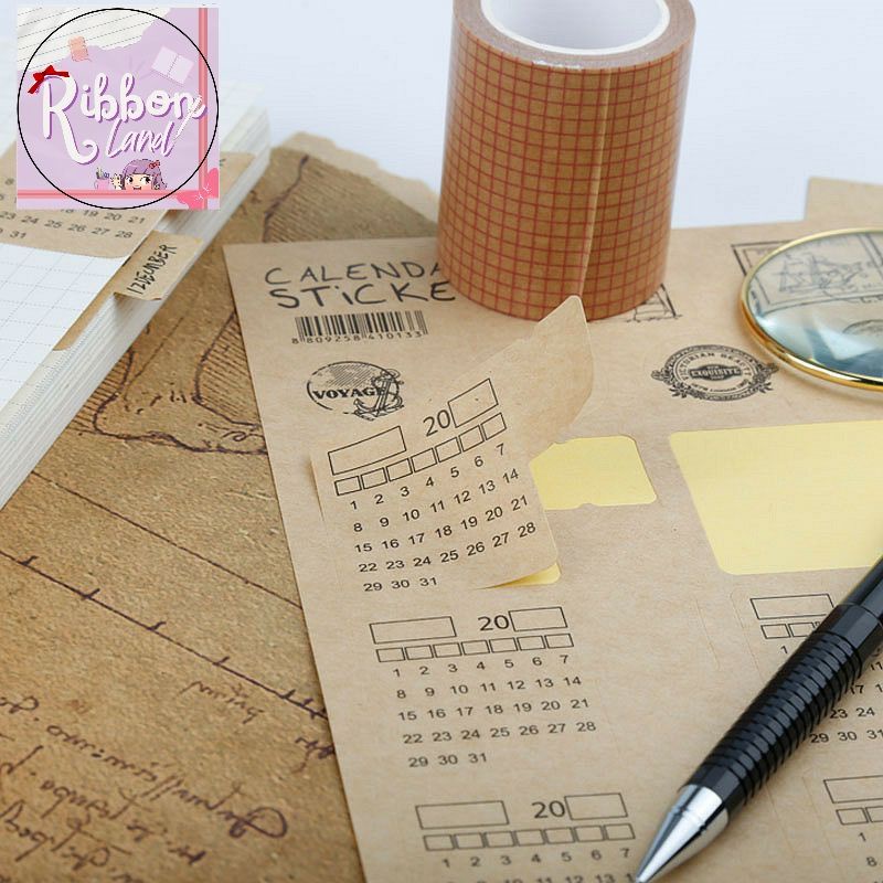 Jual (2 lbr)Sticker Kertas Tulis Bentuk Kalender Bulan dan Hari ...