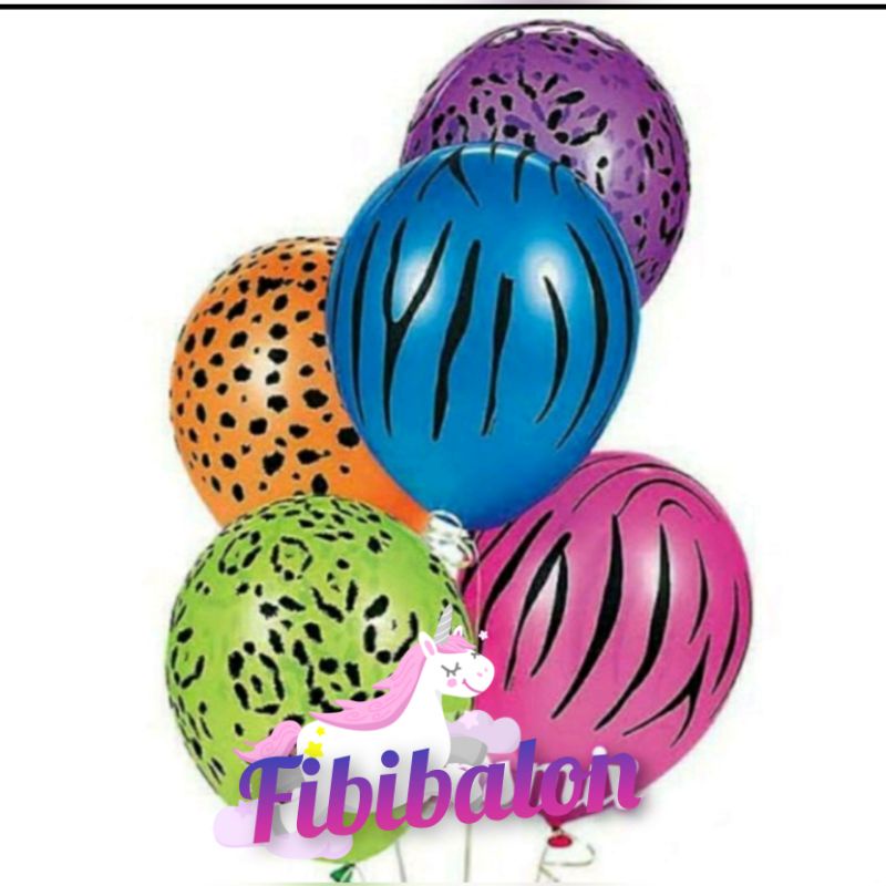 Jual Balon Latex Motif Animal Warna Mix size 12 inch (1 pack isi 25pcs ...
