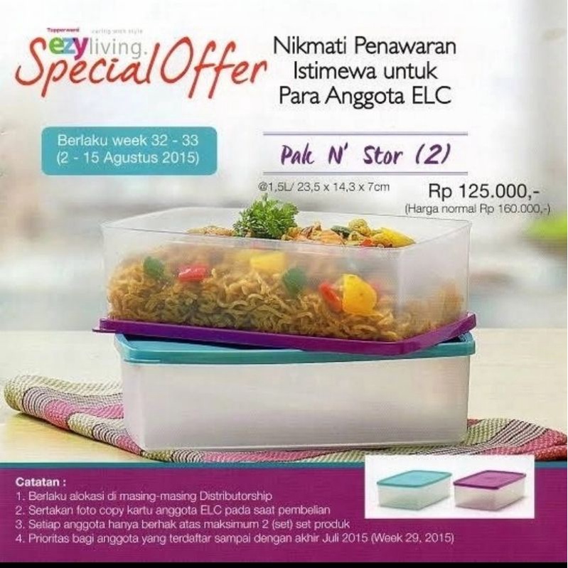 Jual tupperware pak n stor 1,5 liter - tempat mie goreng - wadah bihun ...