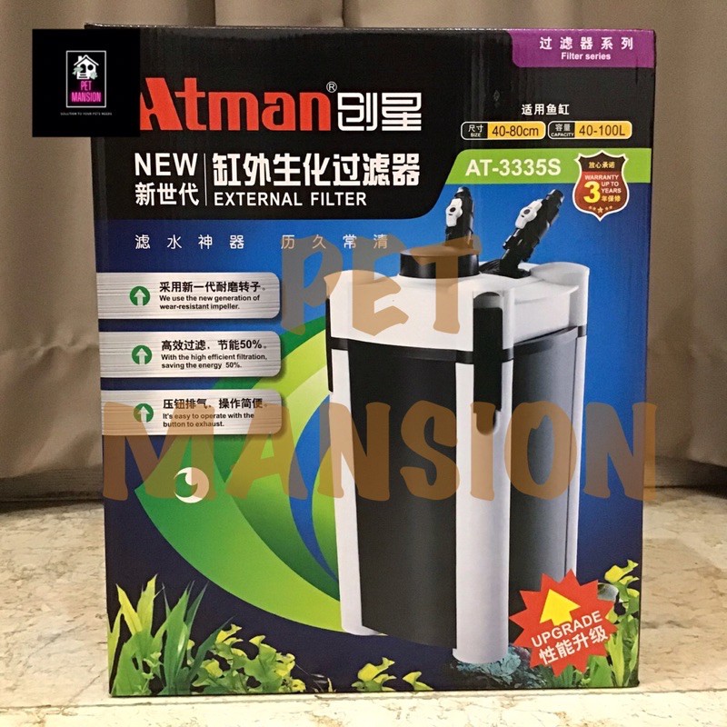 Jual ATMAN canister external filter AT-3335s filter luar eksternal ...