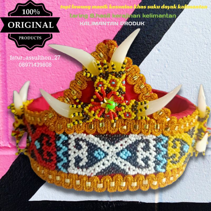 Jual TOPI LAWUNG MANIK/TOPI LAWUNG KESENIAN KHAS SUKU DAYAK KALIMANTAN ...