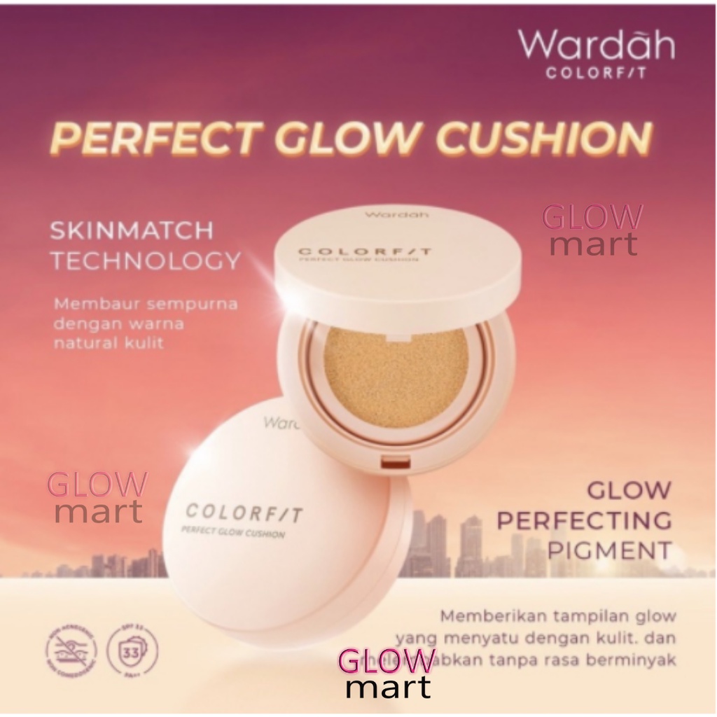 Jual GlowMart WARDAH Colorfit Perfect Glow Cushion | Fullsize | Refill ...