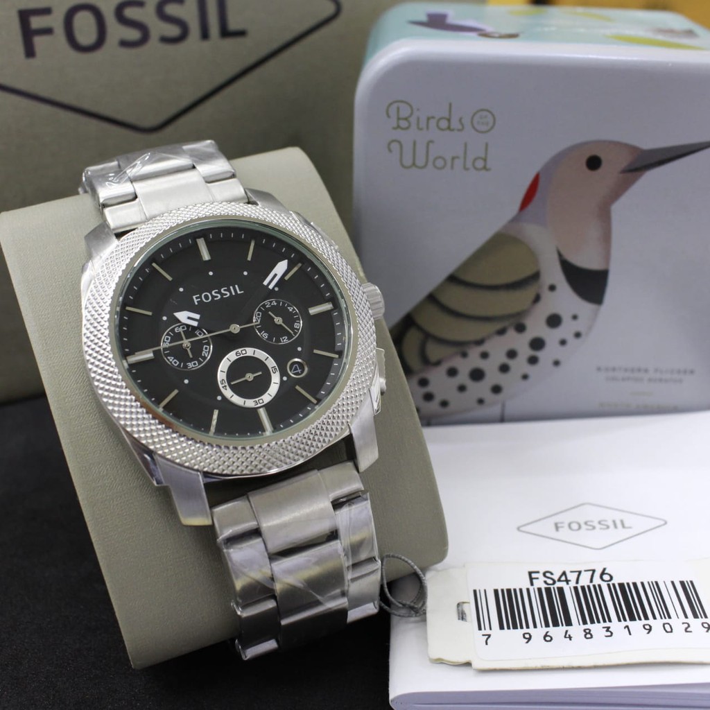 Jual Jam pria Fossil FS 4776 Machine Black Dial Silver palladium ...