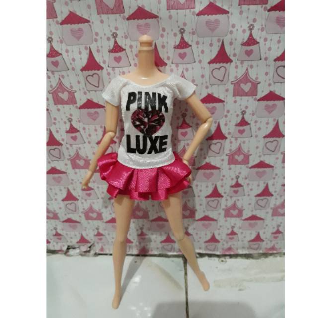 Jual baju mini dress pink luxe / baju barbie | Shopee Indonesia