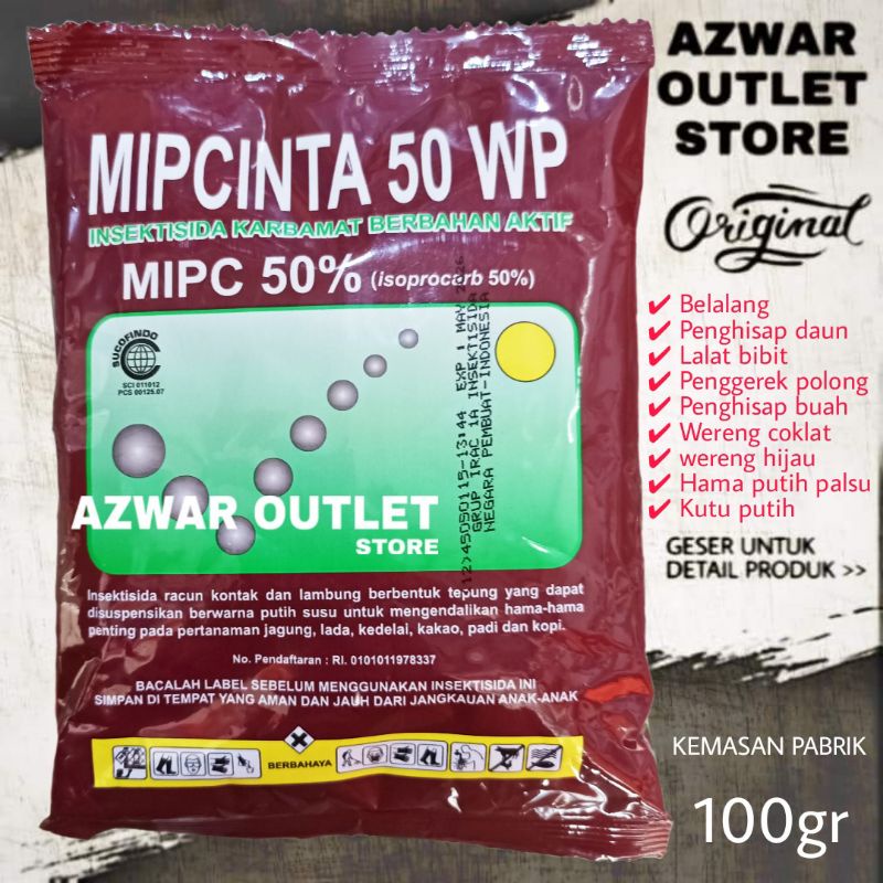 Jual MIPCINTA 50WP ORIGINAL | insektisida MIPC isoprocarb racun hama wereng, walang sangit ...