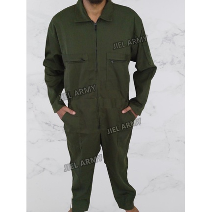 Jual Wearpack Baju Kerja Safety Terusan Lengan Panjang Warna Hijau Army ...