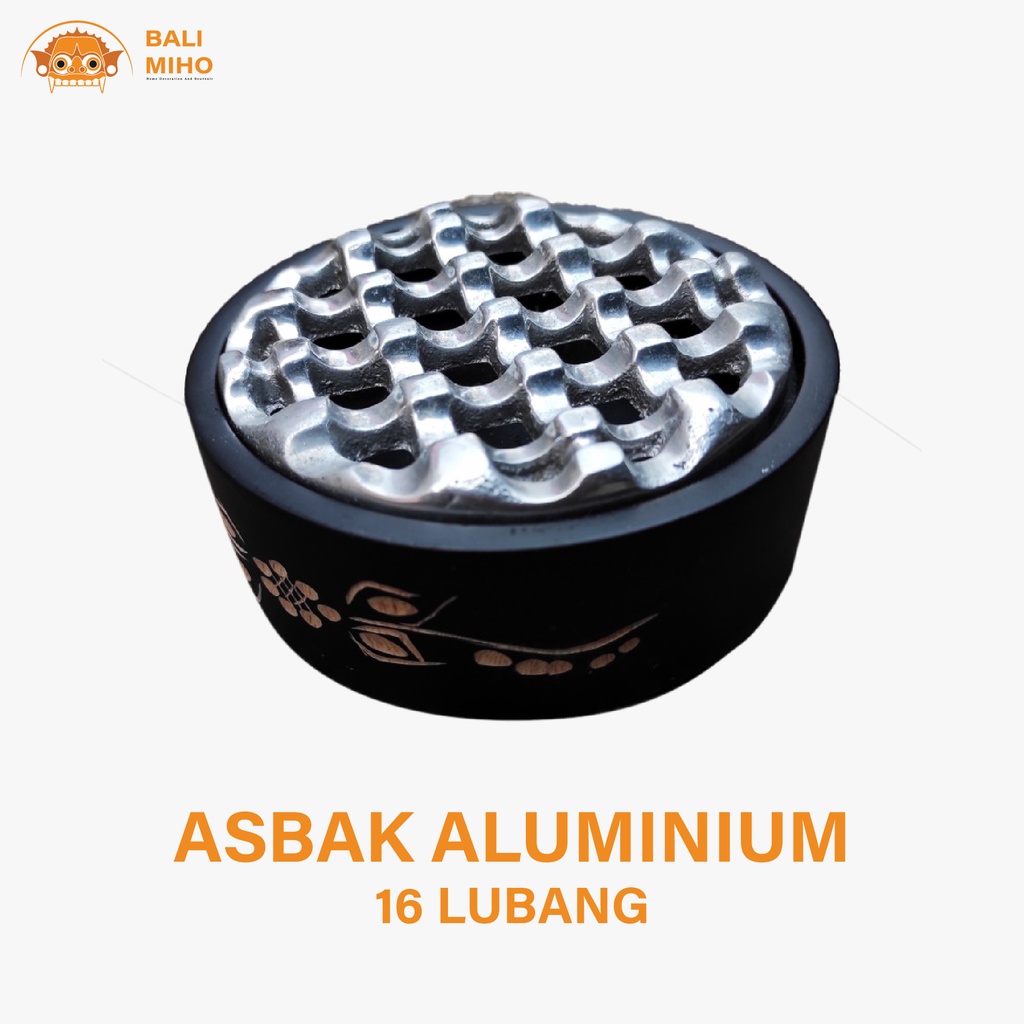 Jual Asbak Bundar Aluminium 16 Lubang Kayu Hitam - Asbak Alloy - Asbak ...