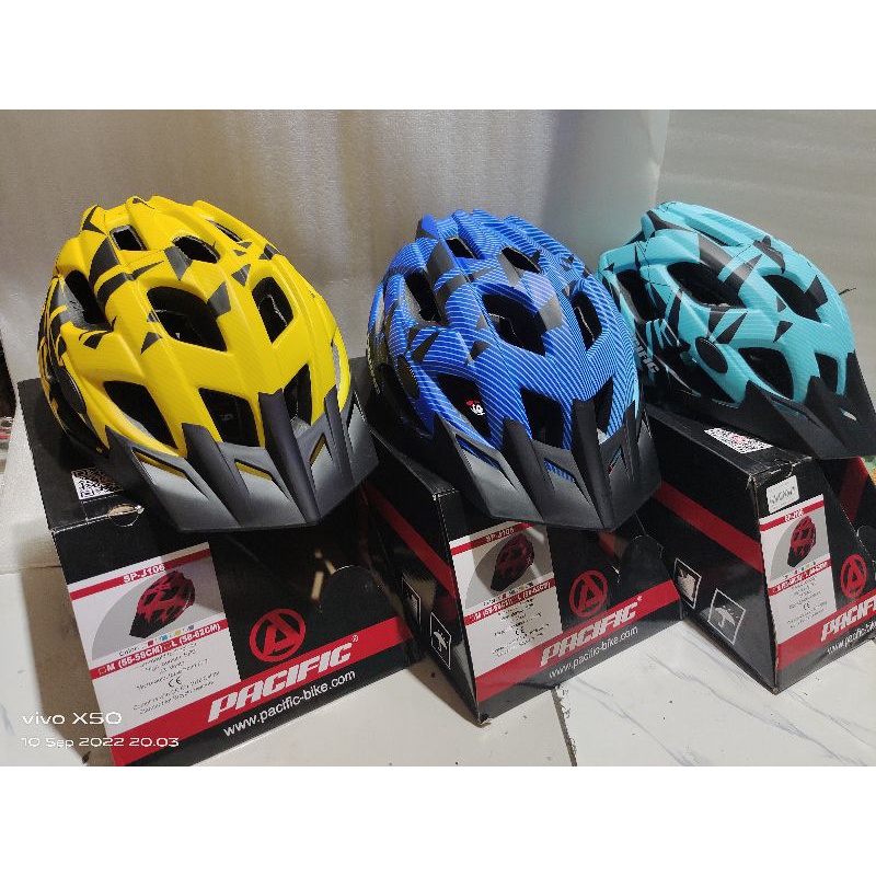 Jual helm sepeda MTB merk pacific seri j106 size L ukuran 58-62cm ...