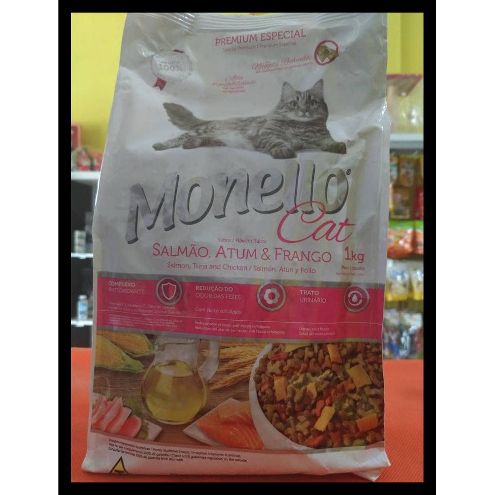 Jual DISKON! Monello cat food salmon adult 1kg premium | Shopee Indonesia
