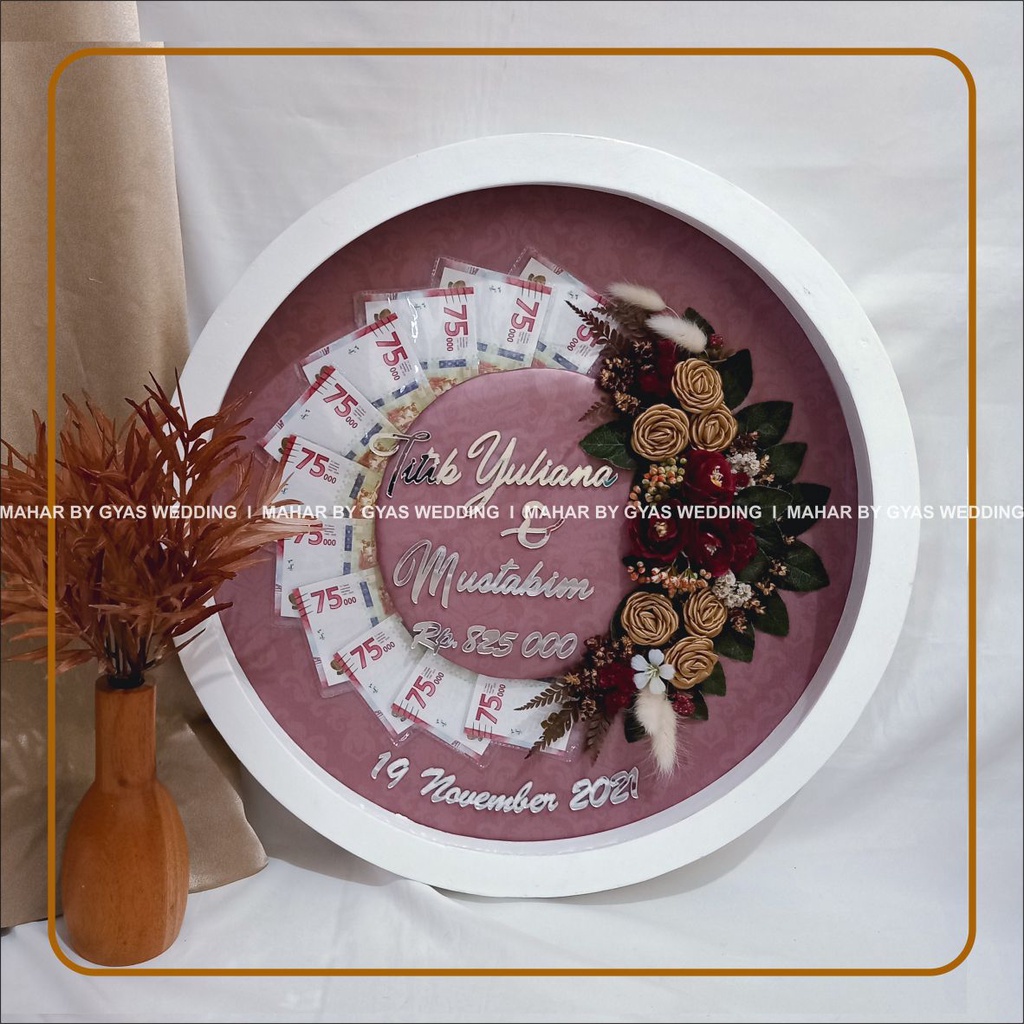 Jual (Pre Order 14 Hari) MAHAR BUNGA FRAME BULAT | Shopee Indonesia