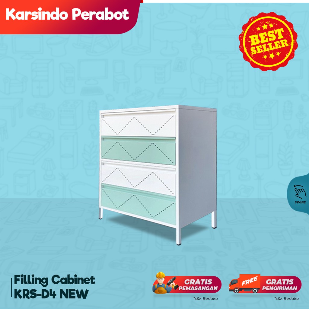 Jual Lemari Arsip/Filling Cabinet/Rak Serbaguna Besi KRS-D4 New ...