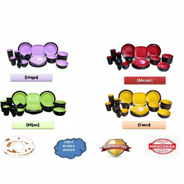 Jual (khusus wilayah mataram) Melamin set golden dragon 30pcs | Shopee ...